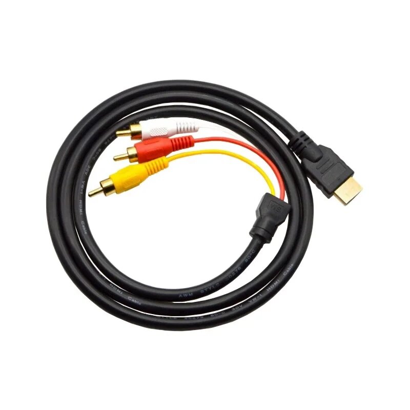 1,5 MT HDMI-совместимый с 3-мя RCA видео-аудио AV-кабеля, провод для ПК, ТВ, Aux, аудио-видео адаптер, удлинительный кабель
