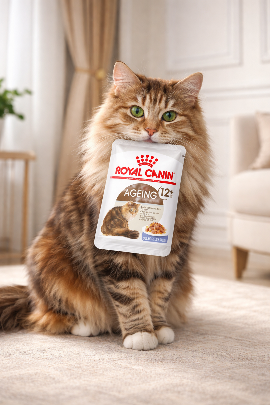 Влажный корм для кошек старше 12 лет Эйджинг (12+) пауч 85 г желе ROYAL CANIN