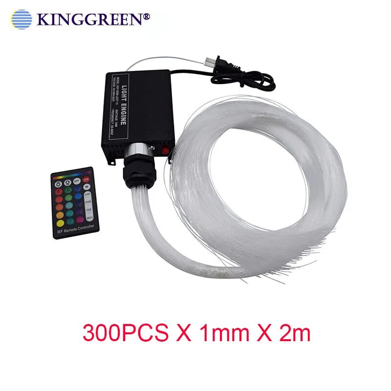 KINGGREEN RGB оптоволоконный светильник 300PCS x 1mm x 2m, US plug