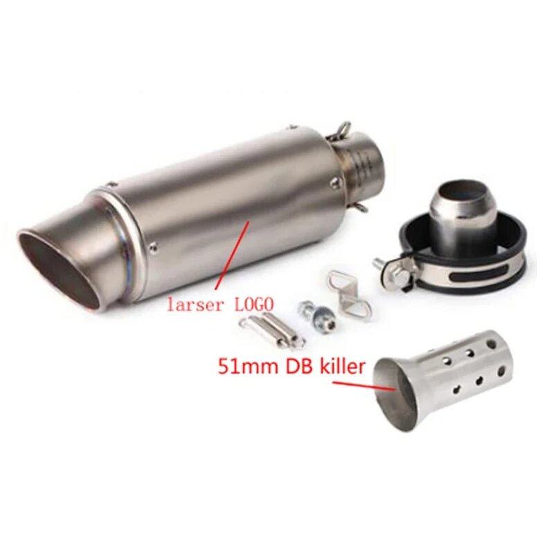 GP-Project Выхлопная Труба Мотоцикла 51 Мм/60 Мм С Глушителем Из Углеродного Серебряный, D1 51mm