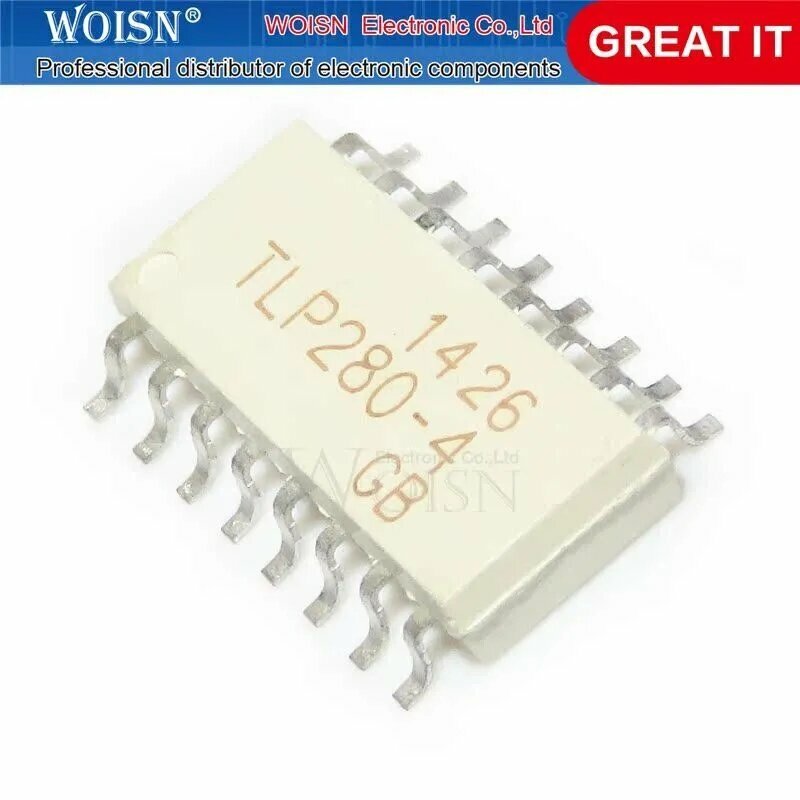 Комплект из 5 интегральных микросхем TLP280-4GB в корпусе SOP-16 для монтажа электронных схем