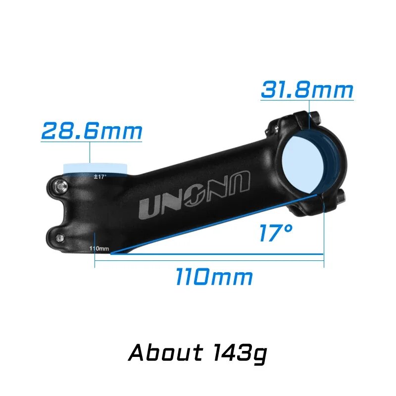 Руль велосипедный UNO 17°, 110mm, черный