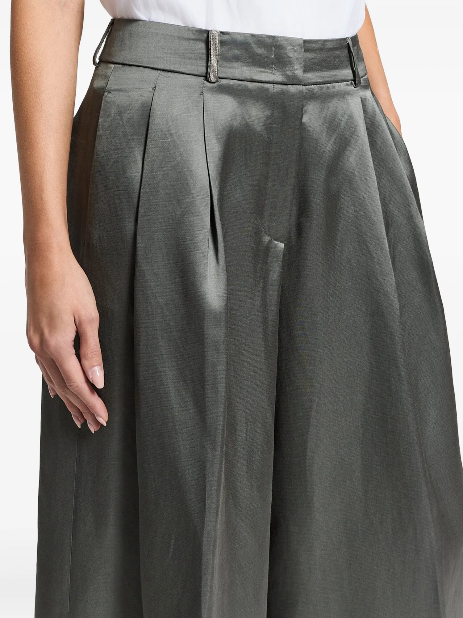 Брюки PESERICO Pleated trousers, размер 46, green — фото 1