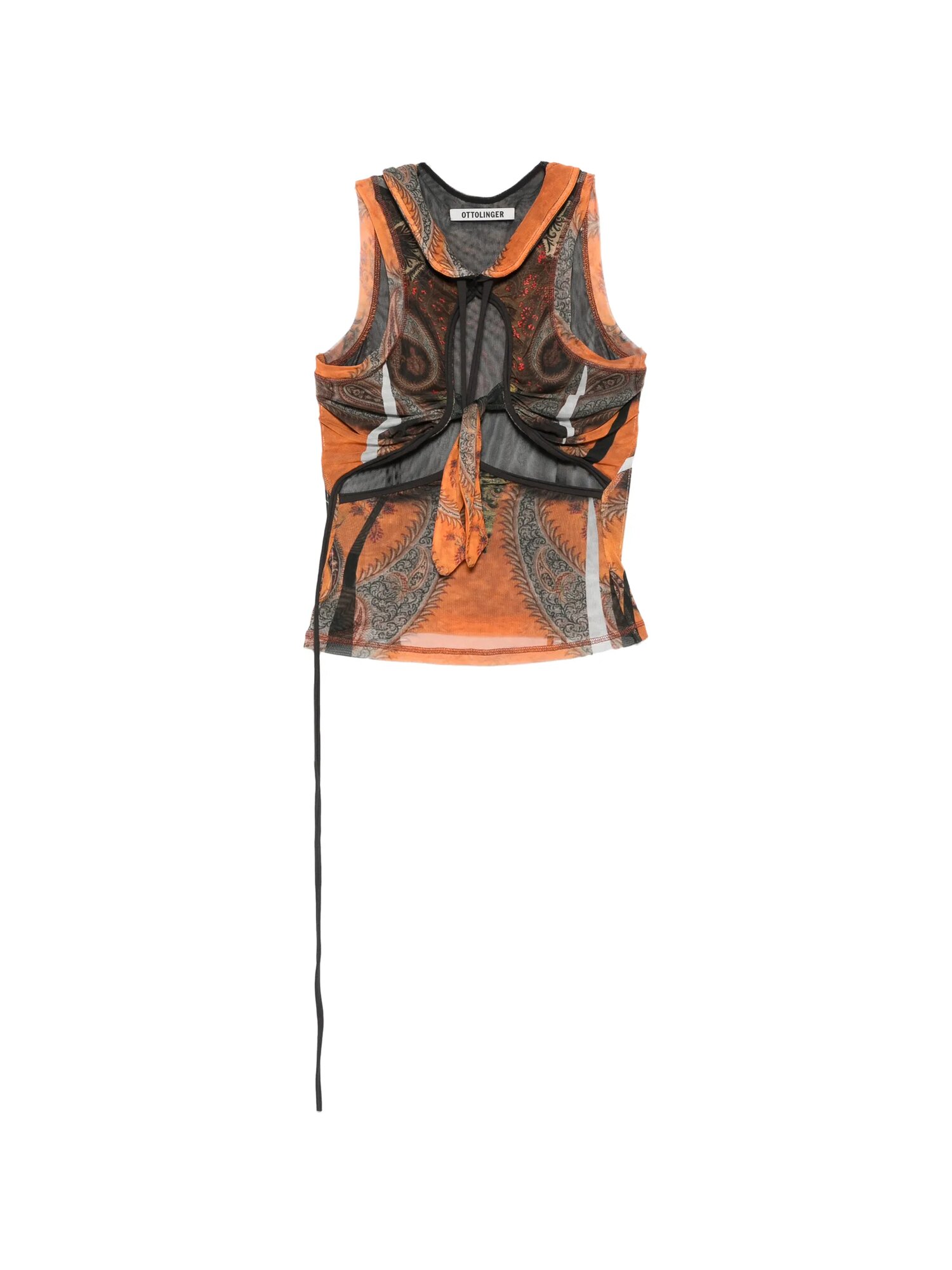 Топ Printed tie-detail top