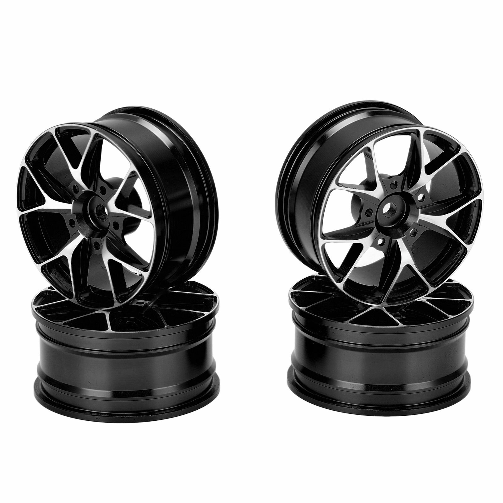 Ступица колеса радиоуправляемого автомобиля в масштабе 1/10, ступица из алюминиевого сплава 4 шт, высокая износостойкость, черная, для плоского спортивного автомобиля