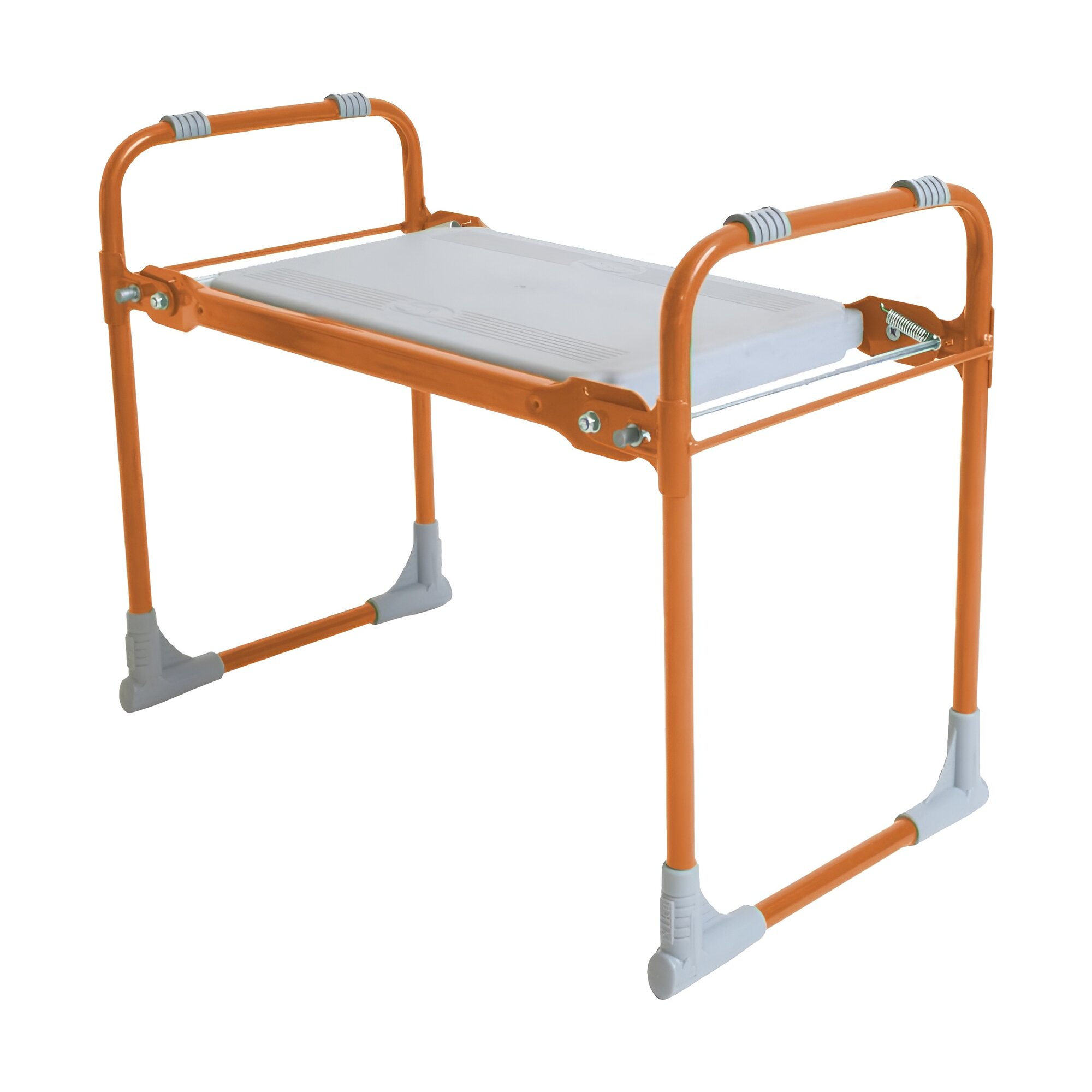 Скамейка садовая складная "Ника", пластиковое сиденье, оранжевая