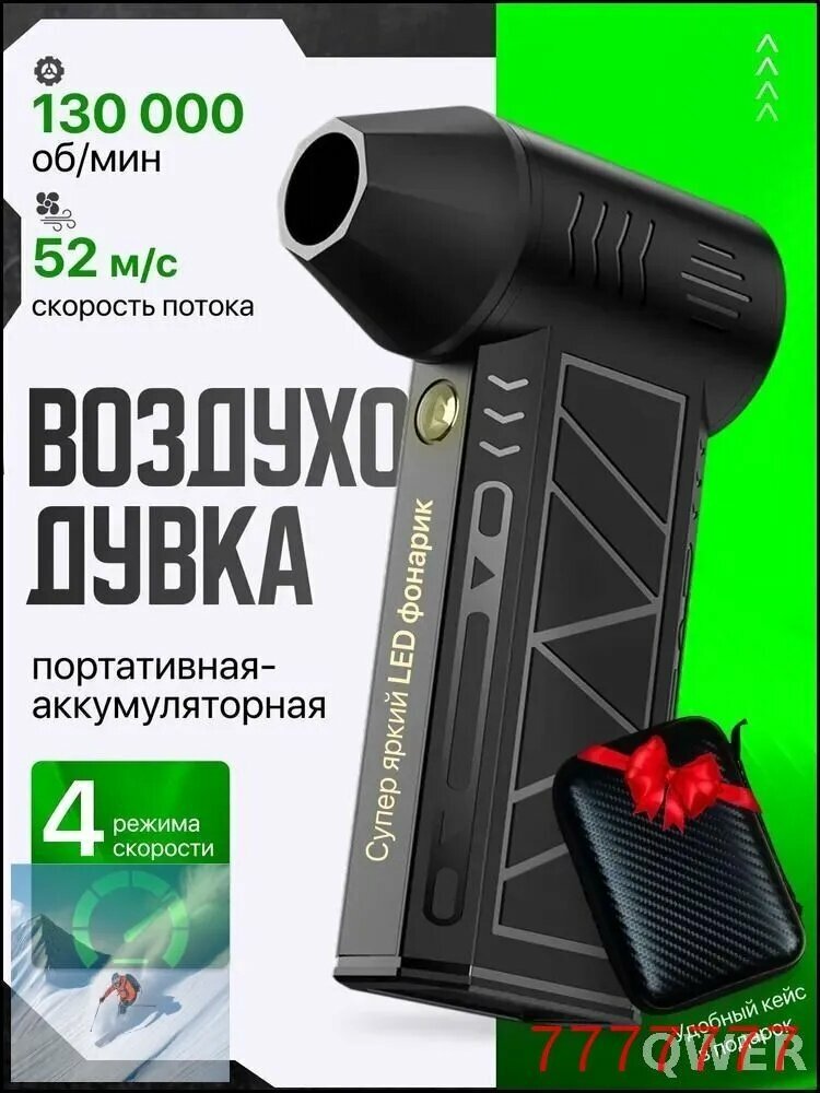 Воздуходувка аккумуляторная мощная, ветродуйка для компьютера, турбовентилятор. Фен для мангала