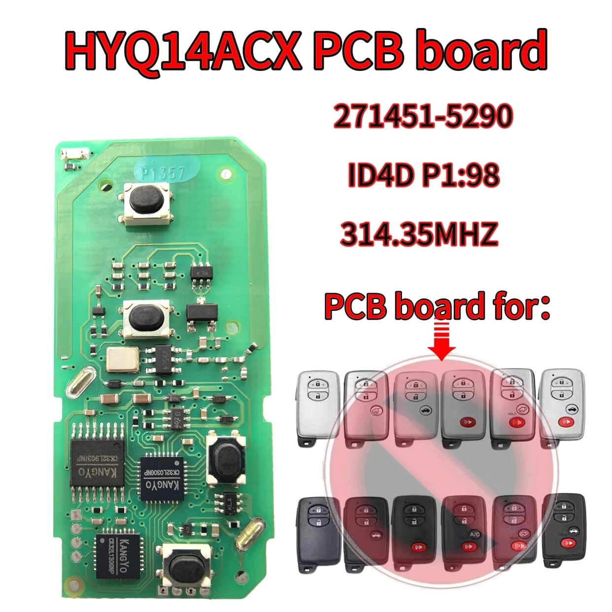 Смарт-ключ Sunshine 4D для Toyota, умный дистанционный ключ для Lexus ES HYQ14ACX-5290-314.35, AC