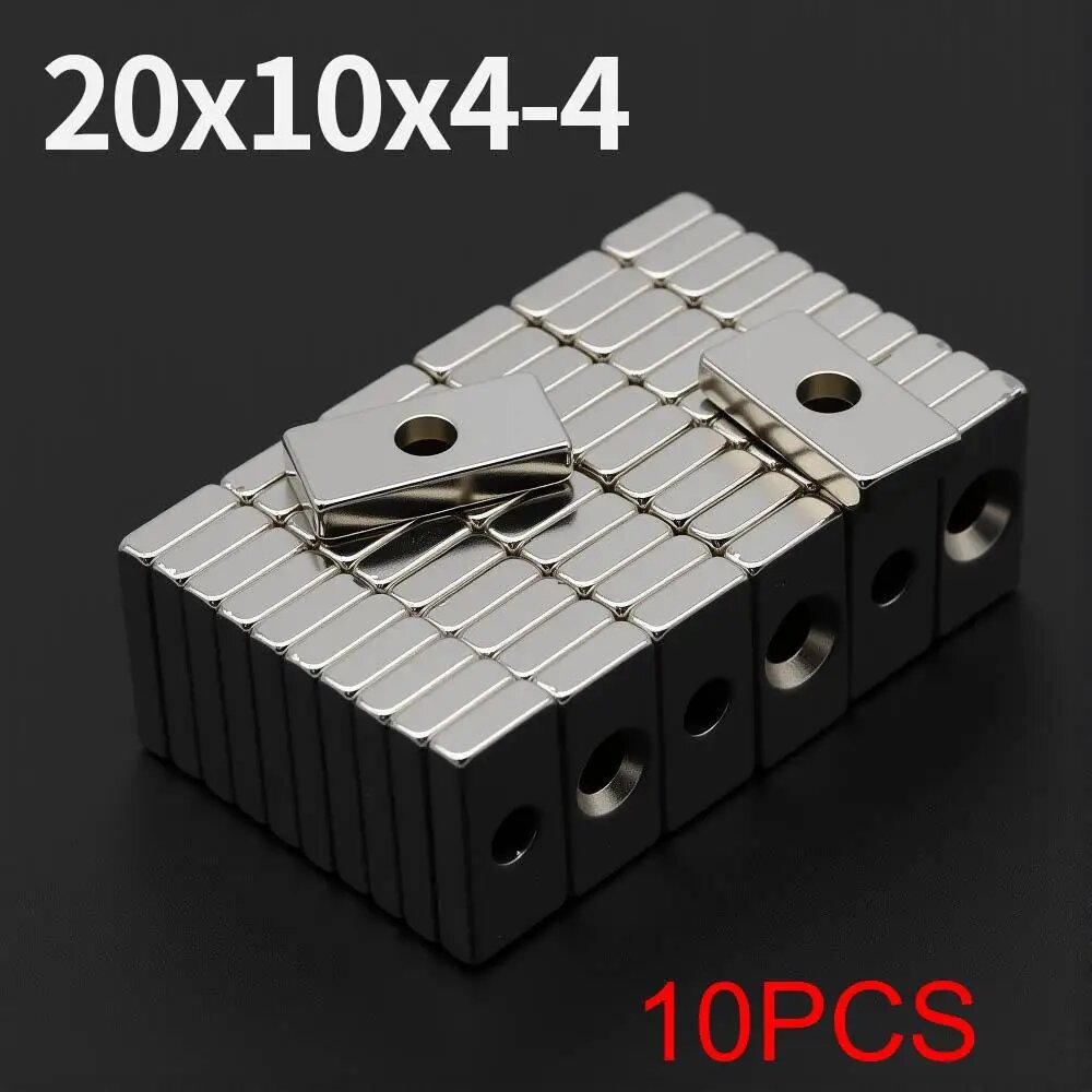 Неодимовые магниты 20x10x4-4 мм, 10 шт.