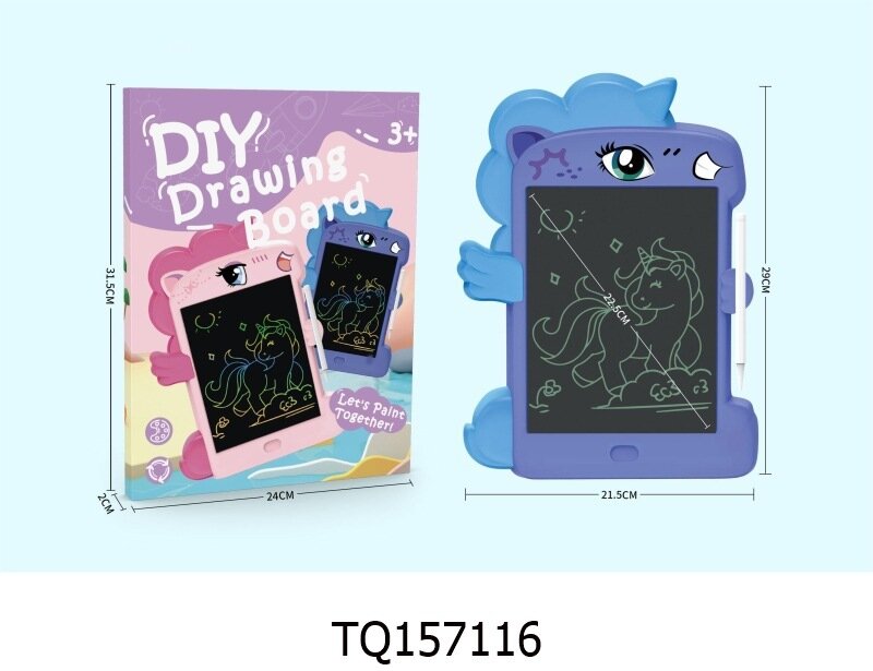 Детская электронная доска для рисования с изображением мультяшного динозавра, ЖК-дисплей, функция стирания одним нажатием, цветная доска для граффити, игрушка.