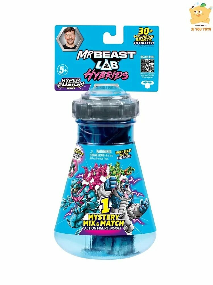 Moose MrBeast Lab Hybridds Single Pack / лаборатория мистера зверя - 1 Смешанные Фигурки, Подходящие Для Детей В Возрасте От 5 Лет И Старше