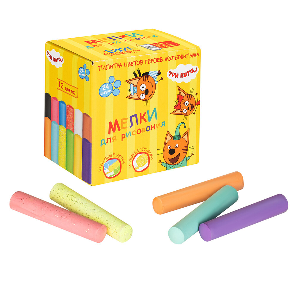 Мелки для рисования, 24 штуки, в картонной упаковке, арт. MLB24TK