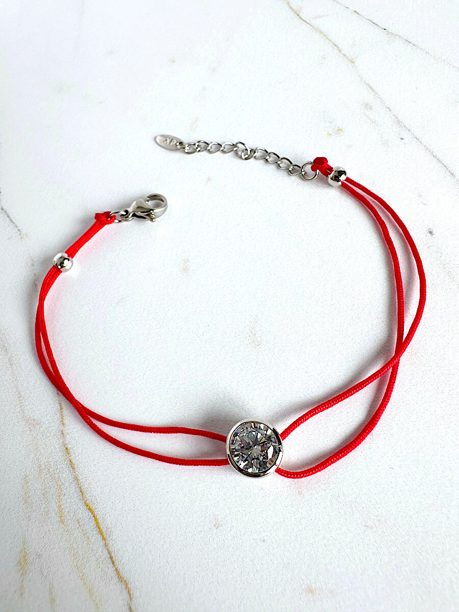 Браслет-нить, циркон