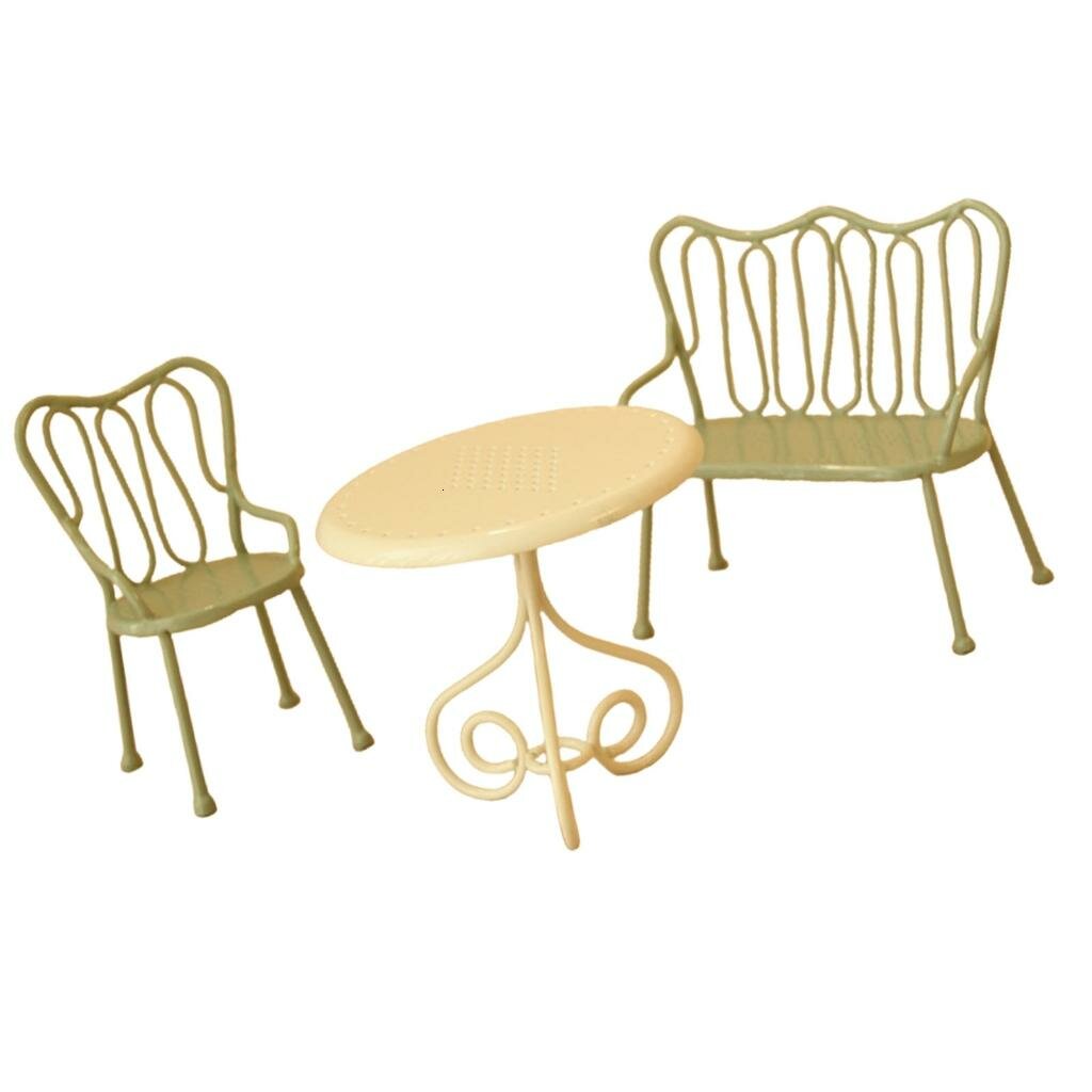 Металлический детский набор игрушечной мебели, Зеленый - Three piece set