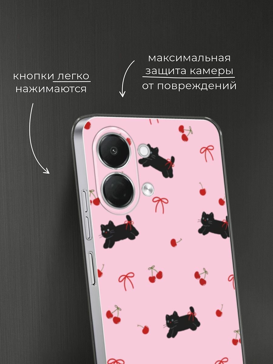 Чехол на Tecno Spark Go 3 / Текно Спарк Го 3 с принтом Cherry cat — фото 1