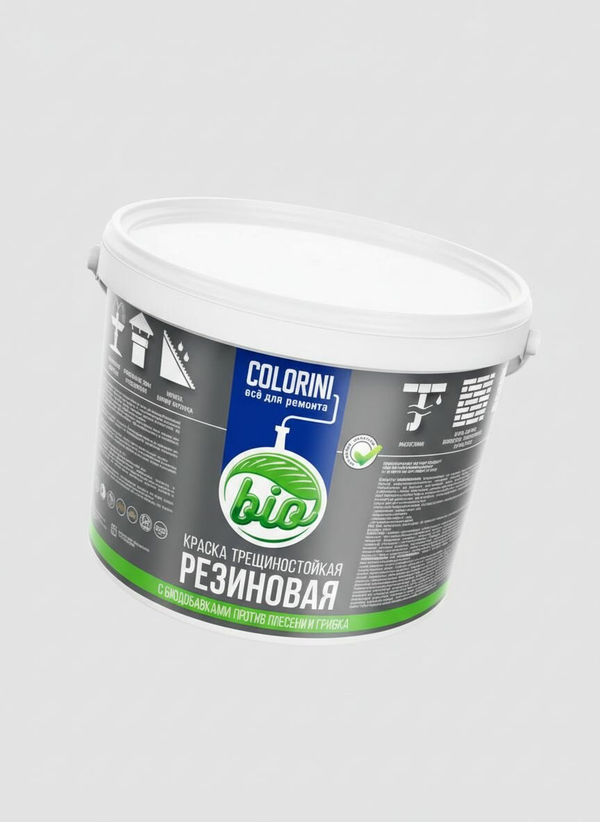 Краска трещиностойкая резиновая 2,7 кг черная матовая Colorini