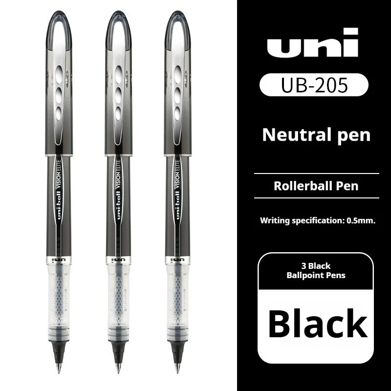 Гелевые ручки Uni Vision Elite Черный, 3pcs UB205 Black