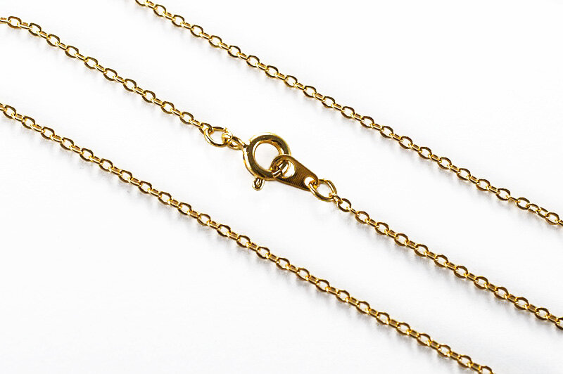 Цепочка с карабином длина 45см, звено овальное 2х1,5мм, цвет золото, латунь, 27-027, 1шт