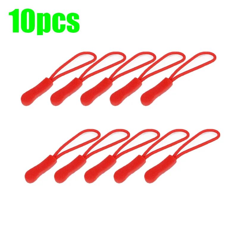 Наконечники-застежки для молний, 10 шт. Красный, 10pcs-red