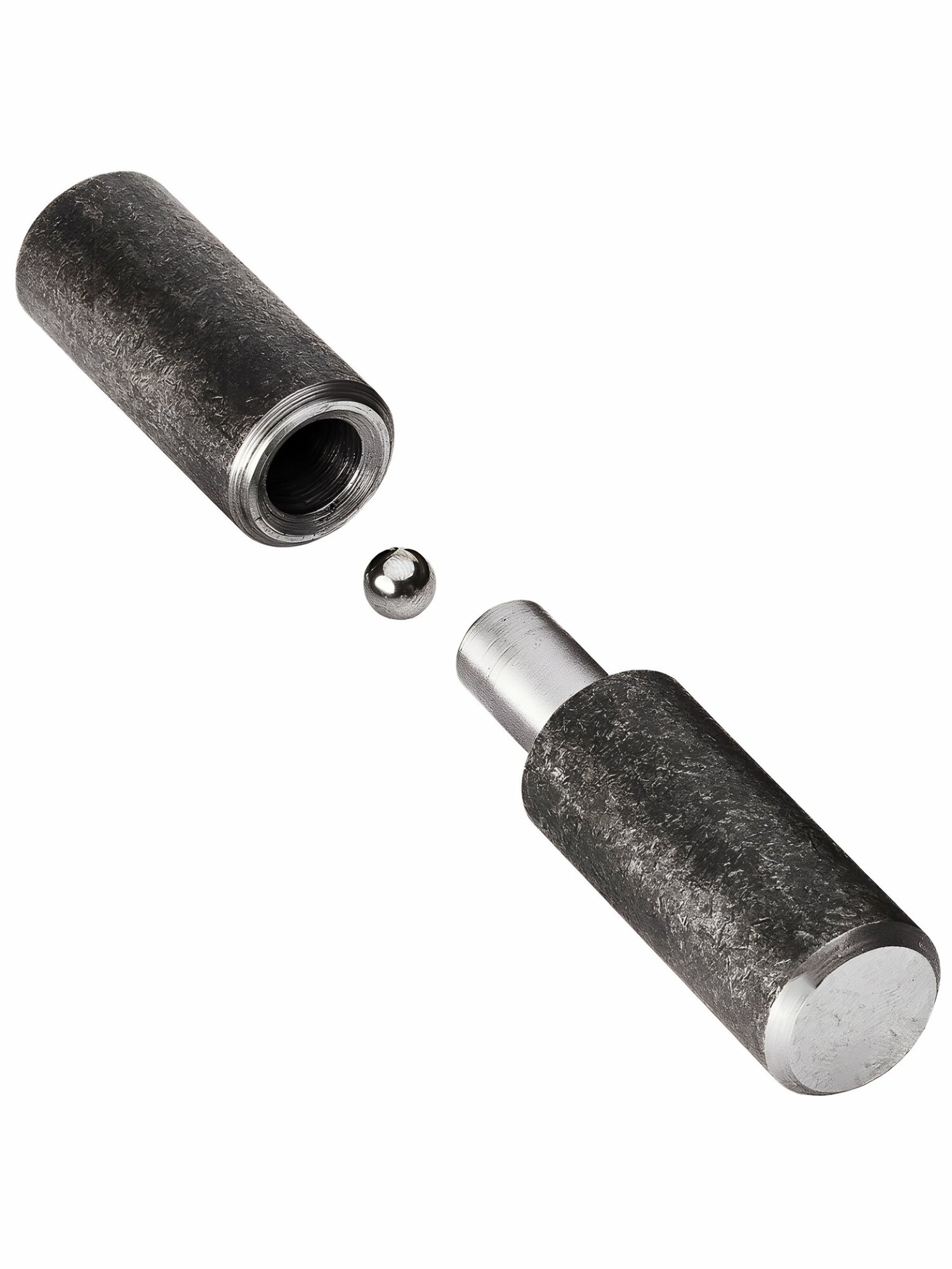 Петля гаражная цилиндрическая с шариком Дарлинг 12х80 мм черная сварная для ворот и гаража