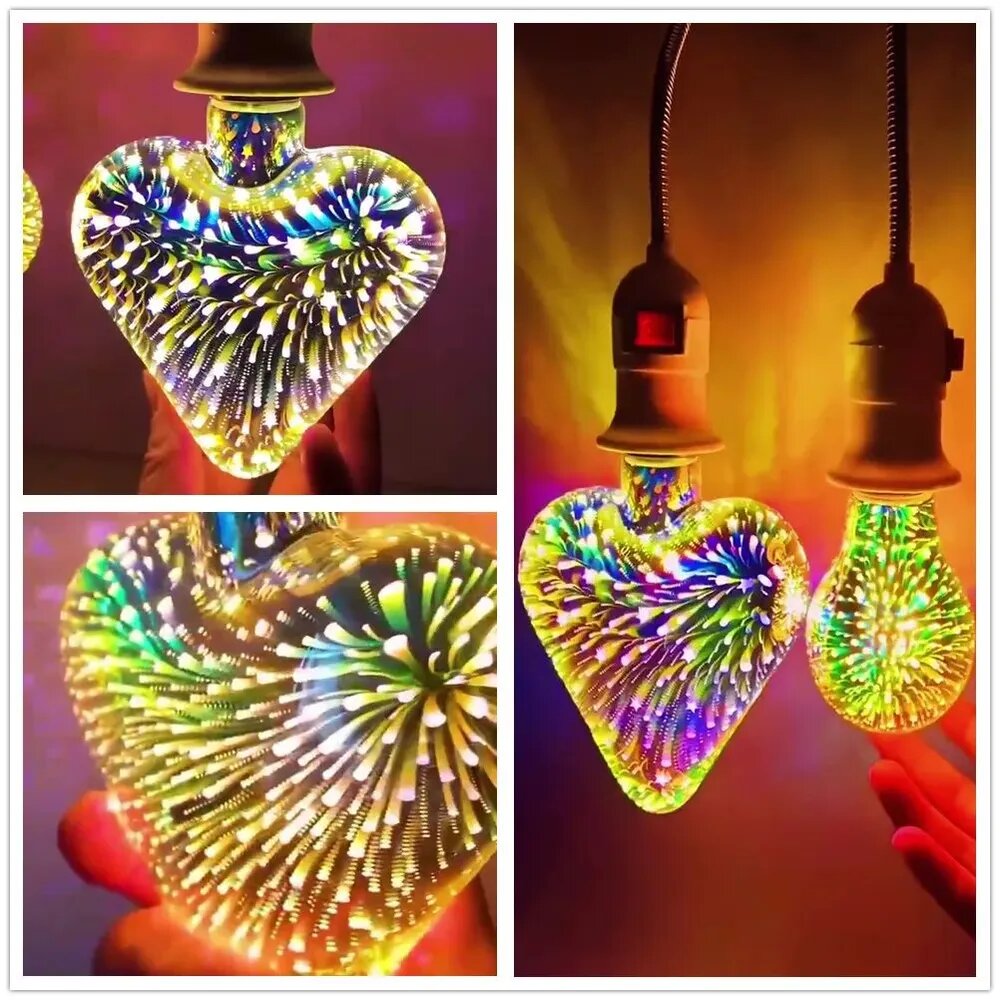 Светильник LED Heart Shape 3D, Декоративный светильник в форме сердца, для спальни, гостиной, дома — фото 1