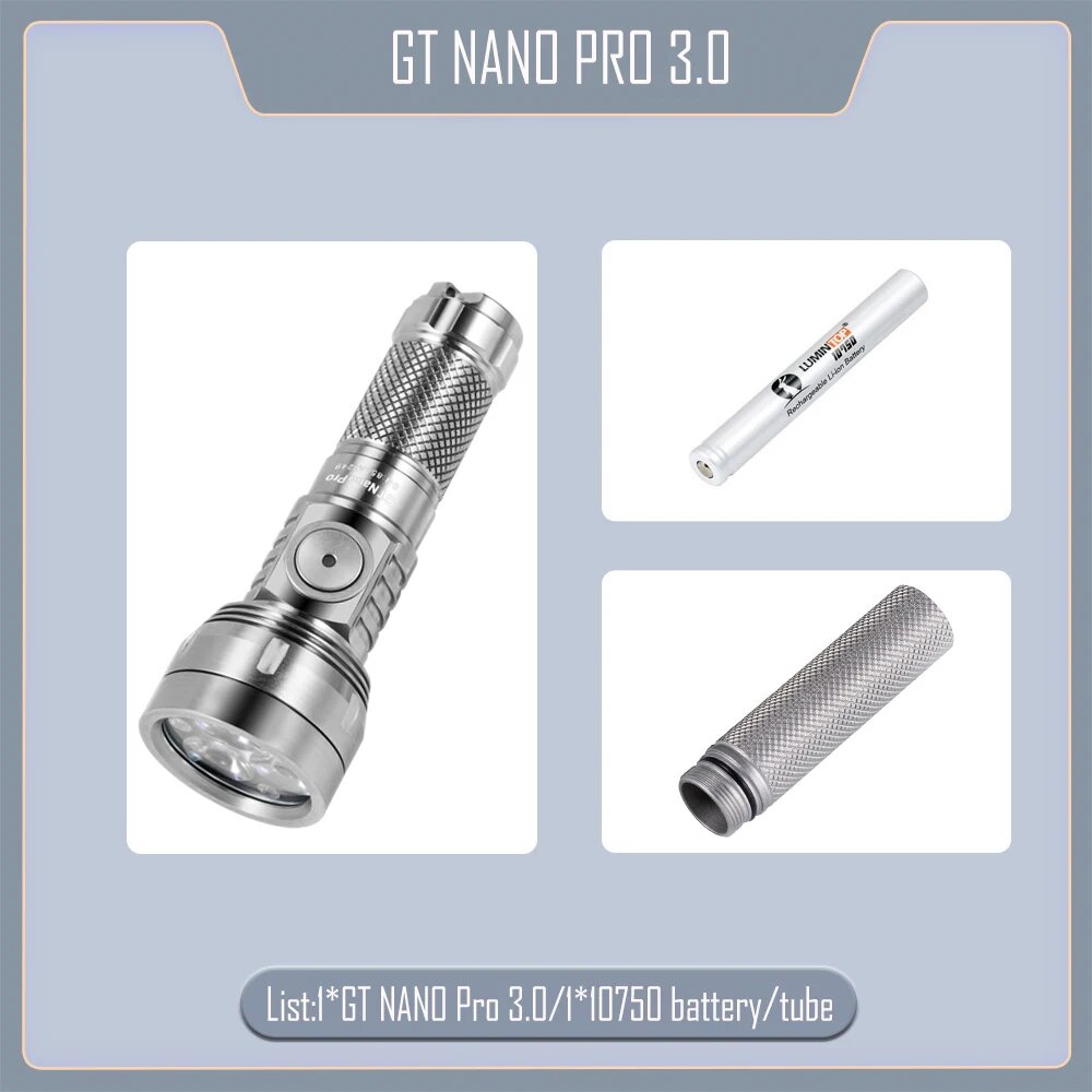 LUMINTOP GT NANO PRO титановый фонарь, Ti 10750 Sets