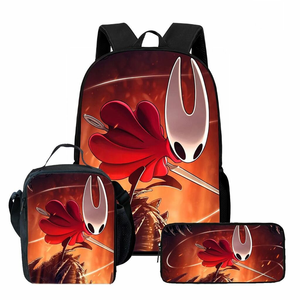 Hollow knight silksong youth backpack lunch bag pen organizer для школы и учебы размер 1