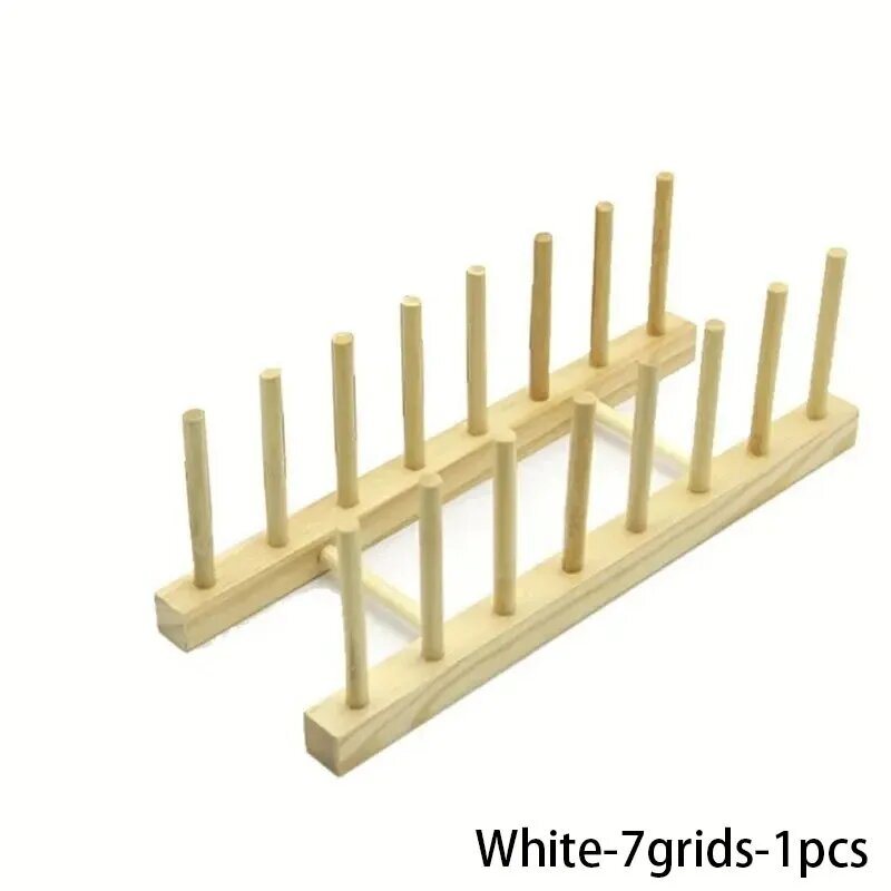 Деревянная многофункциональная подставка для кухни Бежевый, White-7grids-1pcs