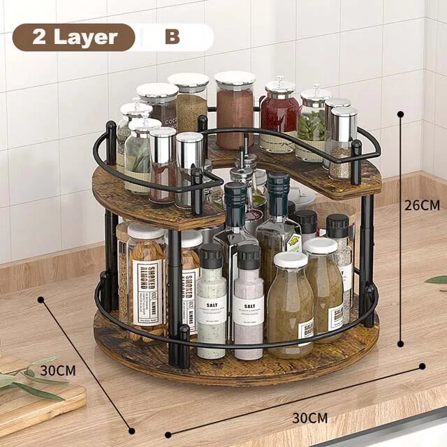 Деревянный вращающийся держатель для специй B 2-layer