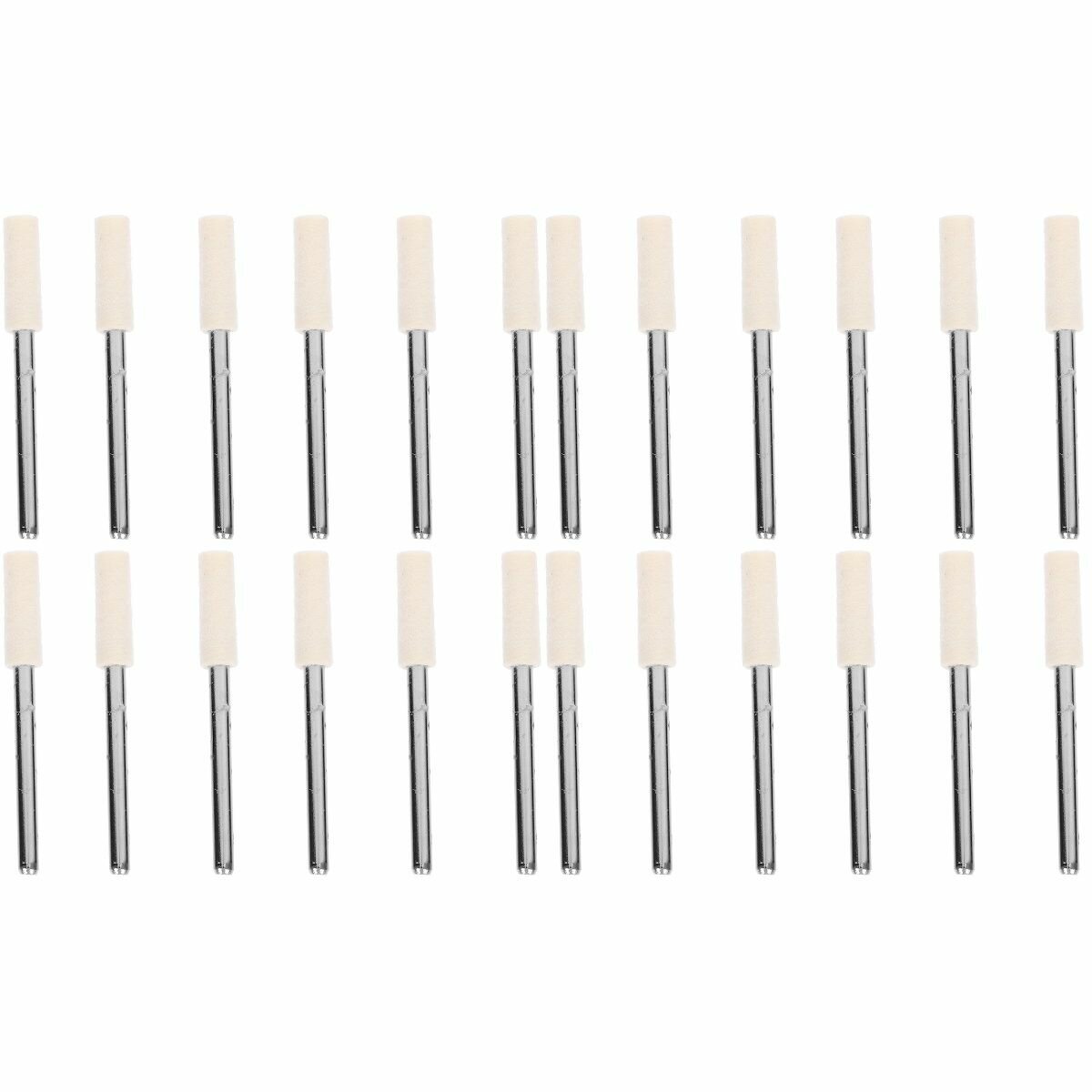 Круги полировальные белые из шерсти с металлическим основанием для обработки поверхности в наборе 24 шт