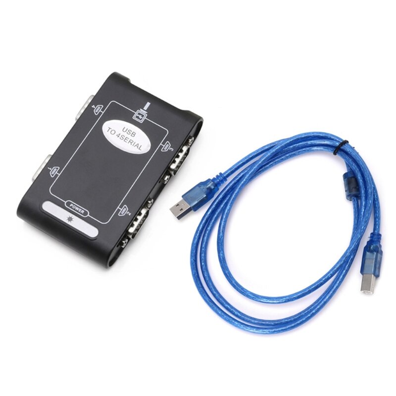 9pin USB 2.0 до 4 портов RS232 Последовательный DB9 COM Разъемы Контроллера Адаптер Концентратор