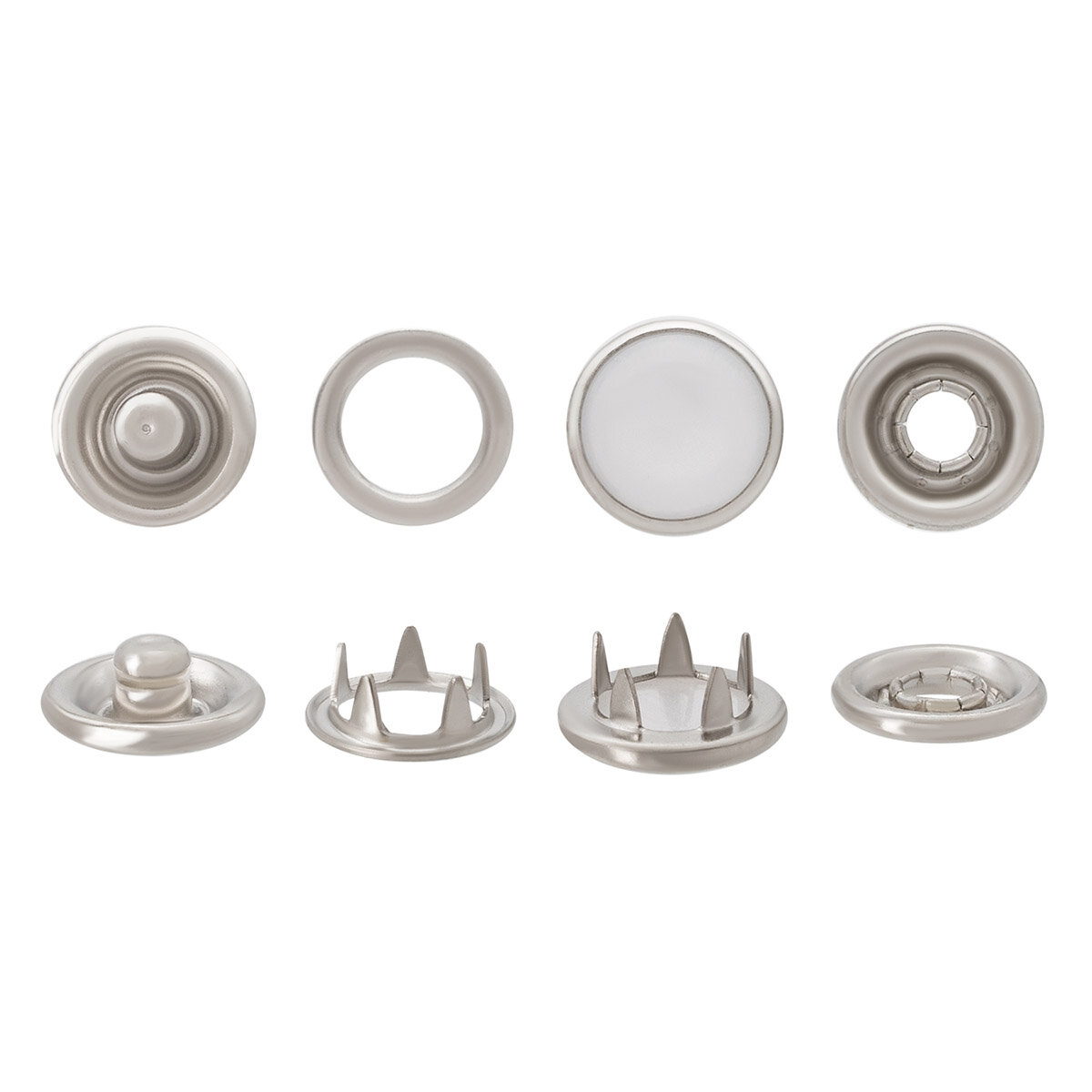 222P Кнопка трикотажная Жемчужинка 'Перламутр' 10мм цв. металл, никель (уп.~1000шт), 1000 шт