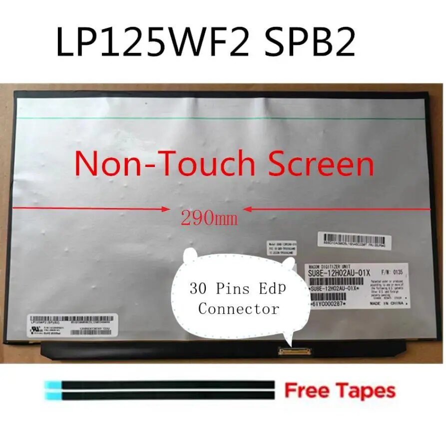 12,5-дюймовый ЖК-экран для ноутбука LP125WF2(SP)(B2) LP125WF2-SPB1 EDP 1920x1080 IPS-дисплей для Lenovo Thinkpad X240 X250 X260 X270 X280