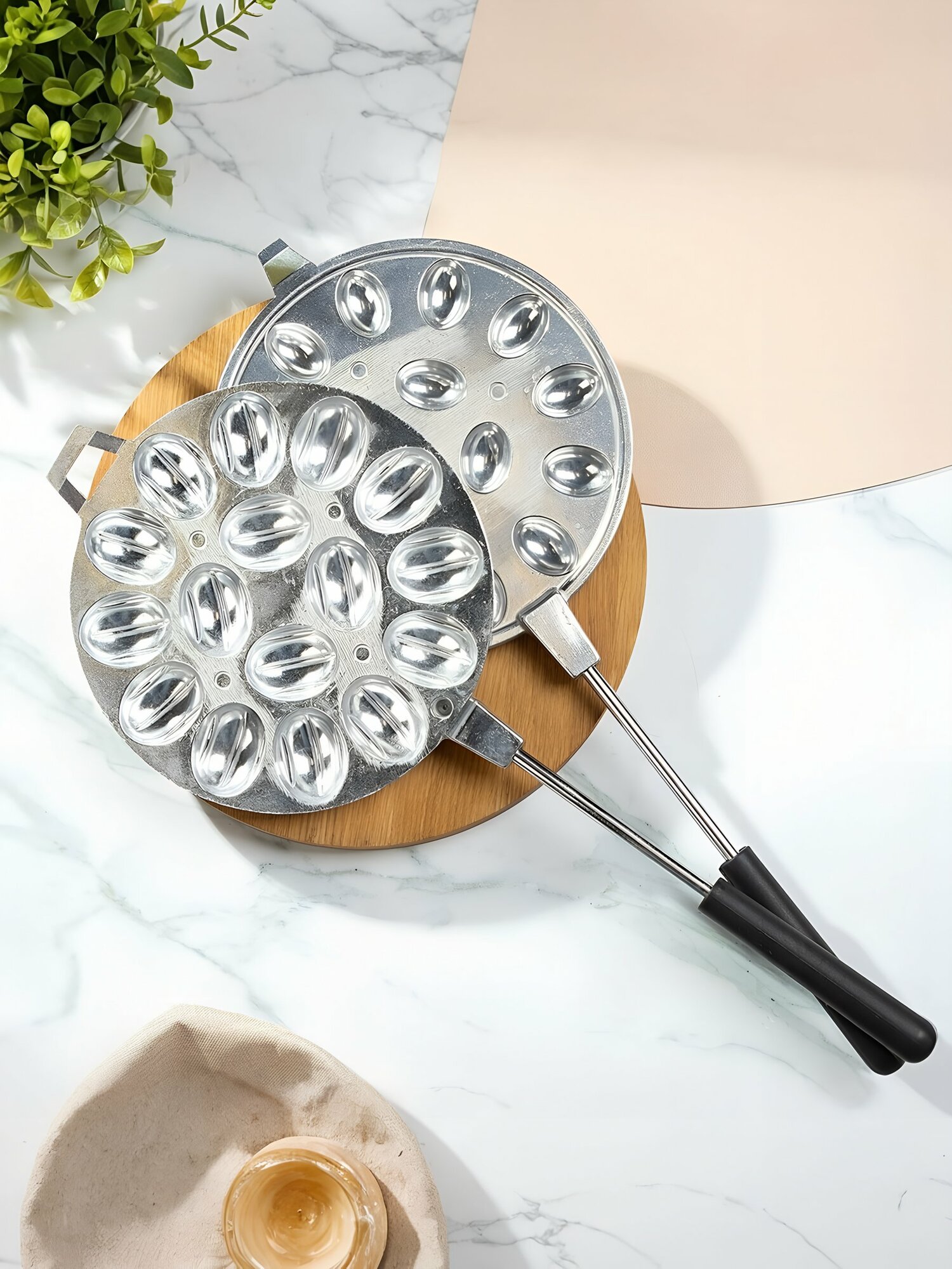 Форма для выпекания Орешница алюминиевая разъемная 44.5х18 см для печенья серебристая жаропрочная для духовки Y4-8854