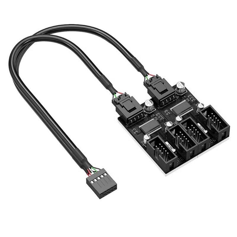 Материнские платы USB 2.0 9-контактный разъем от 1 до 2/4 удлинитель-разветвитель-адаптер преобразователи Мужской Женский кабель