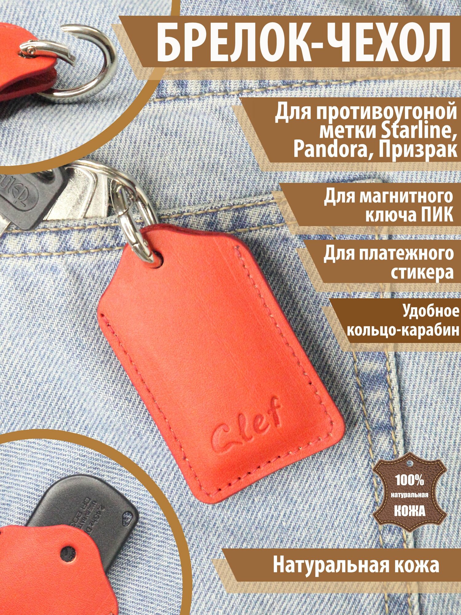 Чехол-брелок для метки StarLine, Pandora, Sher-Khan, Призрак, для магнитной карты и для платежных стикеров