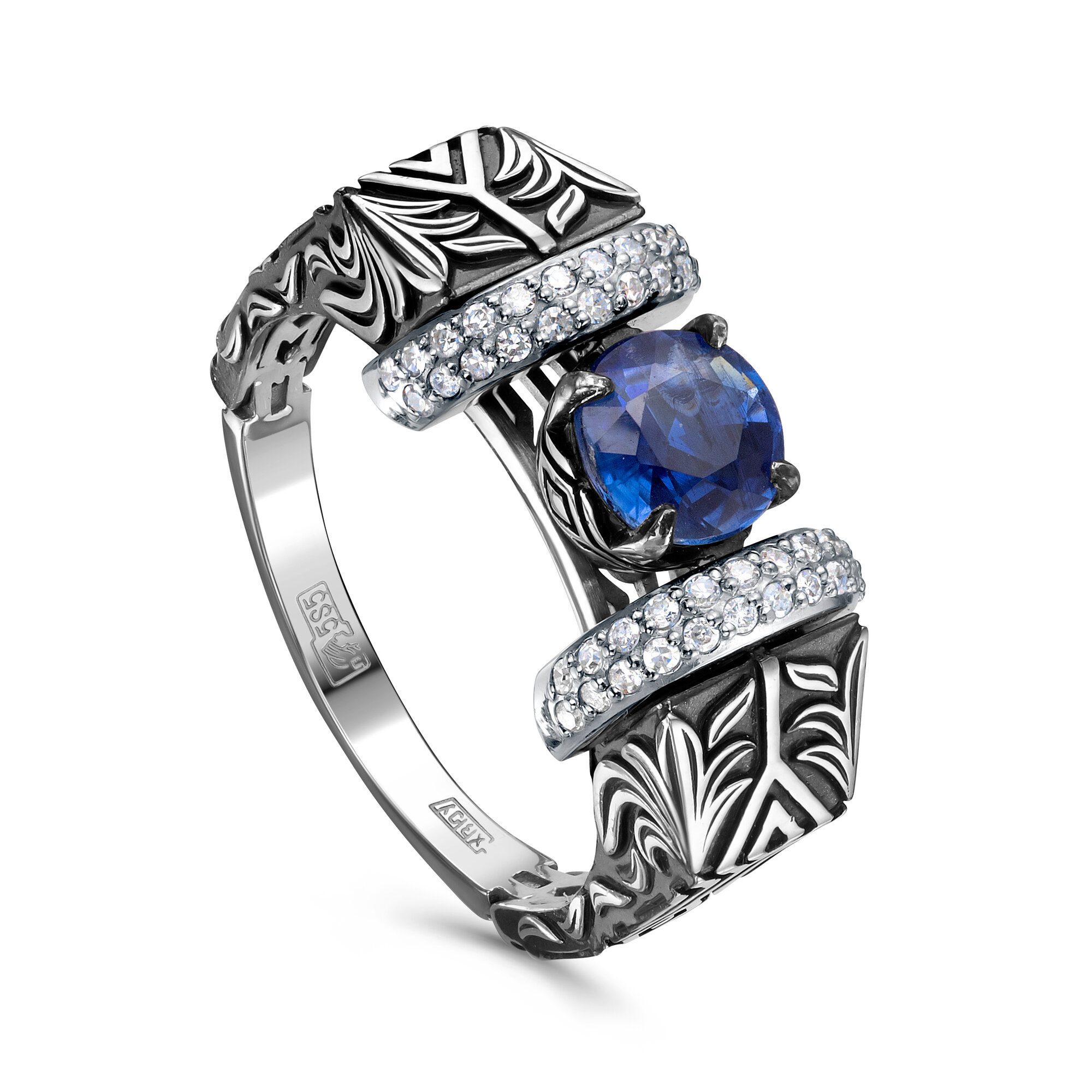 Кольцо JEWELIN, золото, 585 проба, кианит, бриллиант