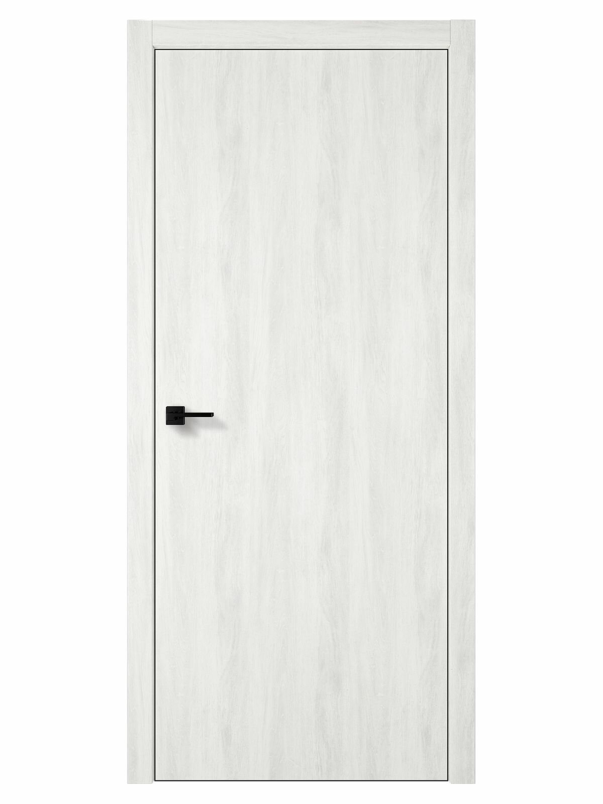 Дверь межкомнатная комплект с коробом и наличниками Бэйсик 700*2000 Шале северный (Nord vellum) АБС чёрная