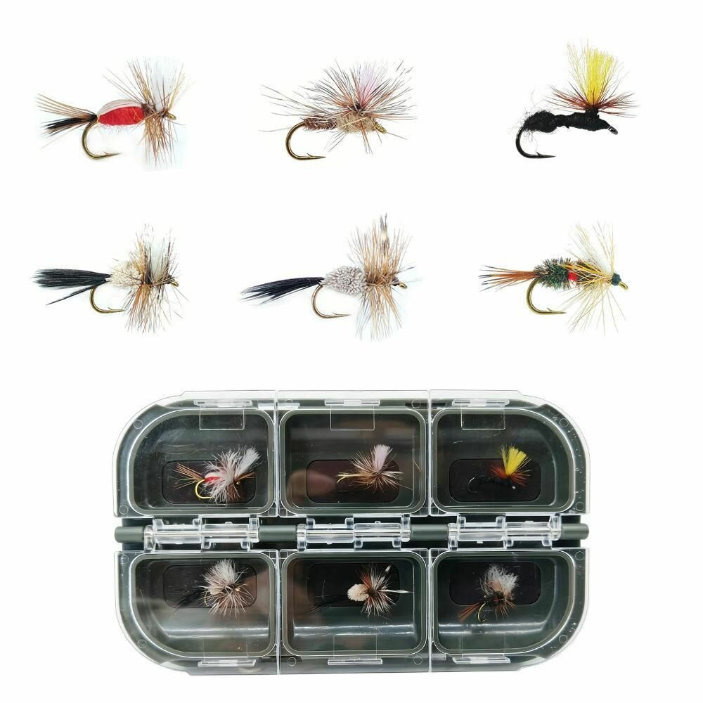 6 шт./компл. Сухие/мокрые мушки-приманки для плавания на лодке с верховой водой, рыболовные приманки Nymph Fly