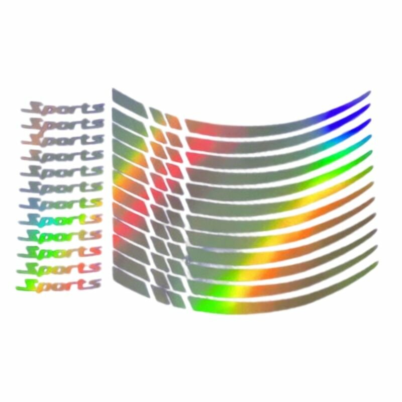 (1 лист) Светоотражающая наклейка на обод колеса - градиентная