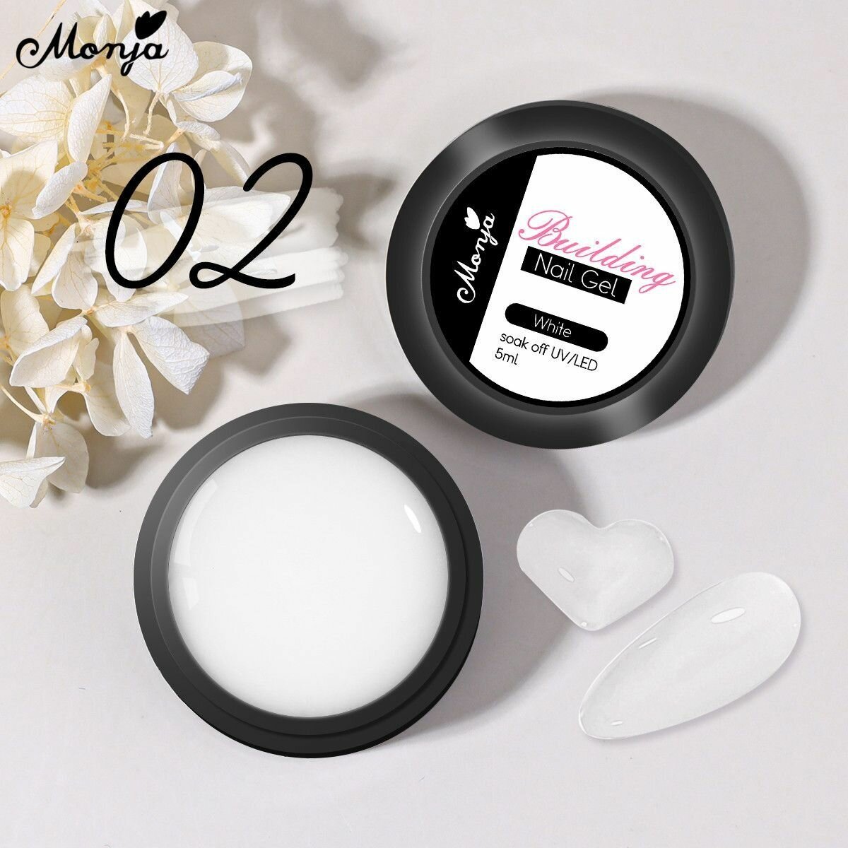 Клей для ногтей, Гель-слайм для крепления гелевых типс, страз и дизайна, клей для типс, база для экспресс наращивания, Monja