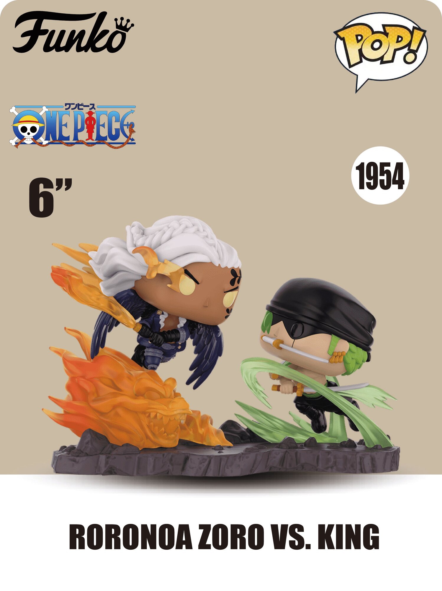 Фигурка Funko POP MOMENT! Animation One Piece Roronoa Zoro vs. King 6"#1954
