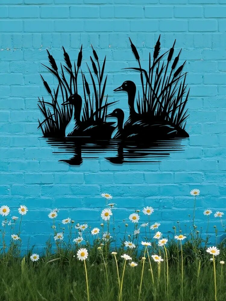 Металлические художественные настенные изделия "Деревенские утки, плавающие": статуи и фрески, отличный подарок для любителей декора фермерских домов
