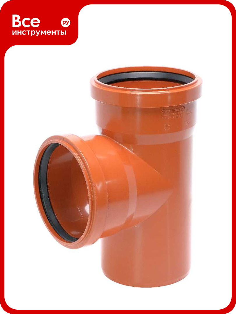 Двухраструбный тройник для наружной канализации Ostendorf 87 градусов,