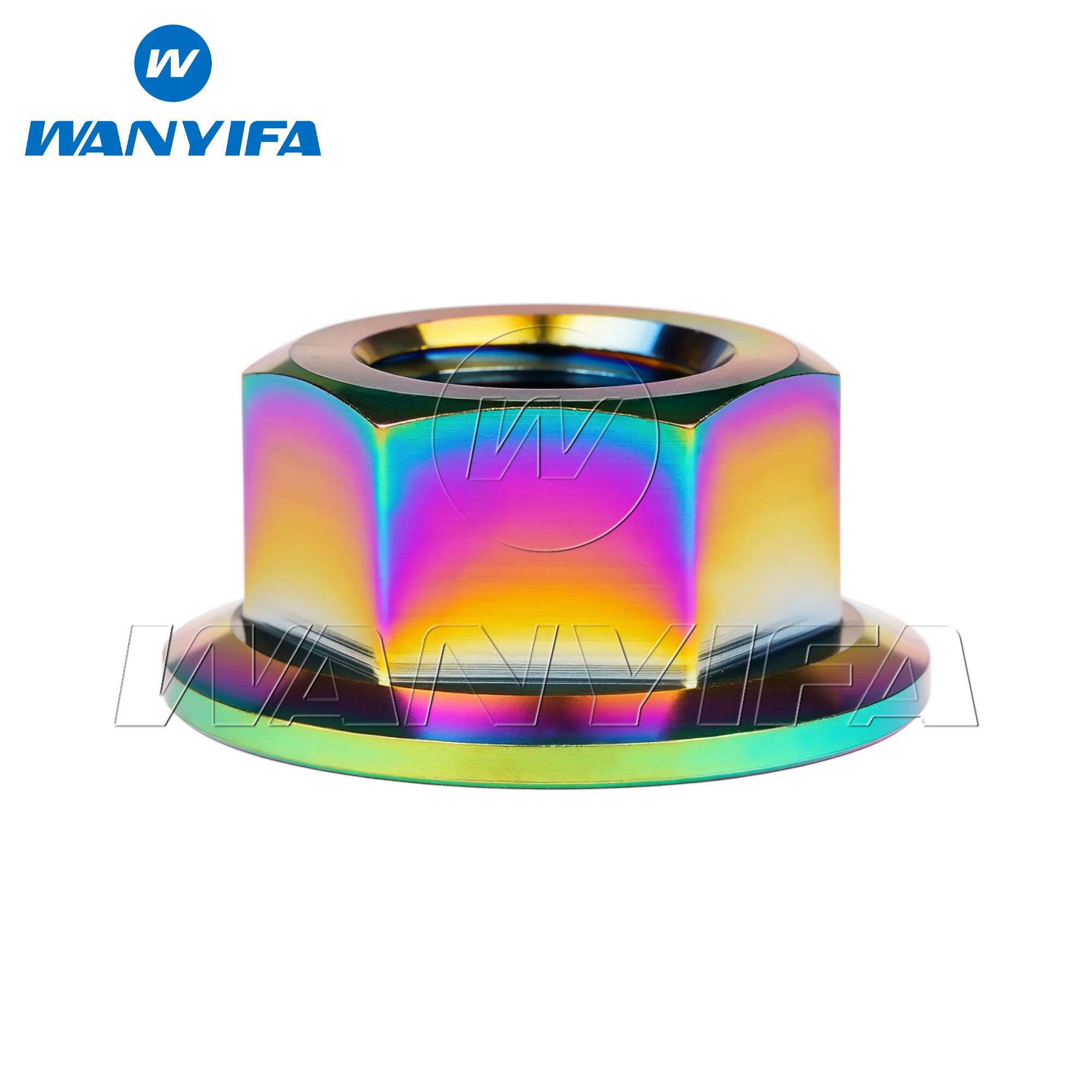 Титановые гайки Wanyifa M5 M6 M8 M10 M12 M14 M16 DIN6923 M12 Pitch 1.5mm, Rainbow(PVD)