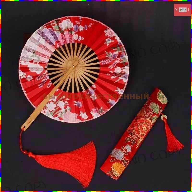 Складной круглый веер в китайском стиле, аромат древности, аксессуар для чэньшаня и торжественных образов