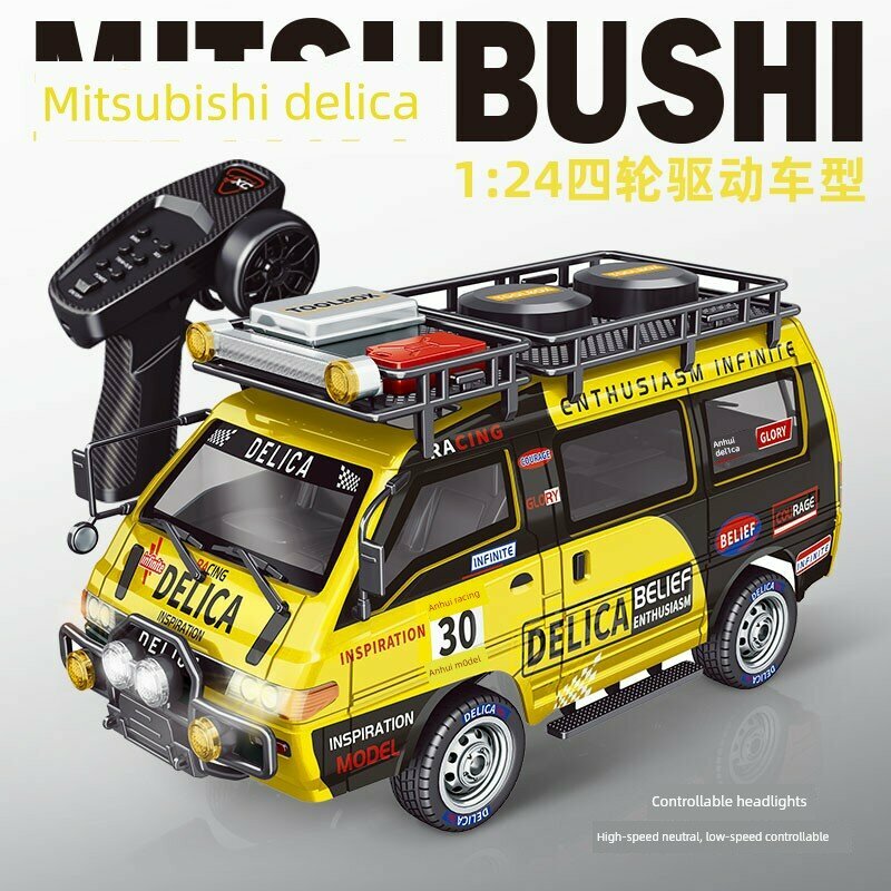 Модель автомобиля Mitsubishi Delica 1/24, 4WD, желтый, с 1 батареей стандартная