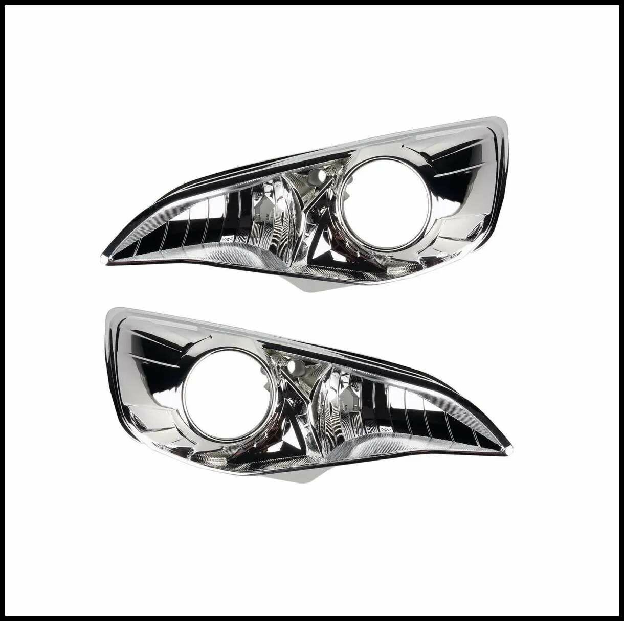 Маски-отражатели для установки 3-дюймовых линз в фары Ford Focus 3 2011–2015, комплект 2 шт с крепежом, хром
