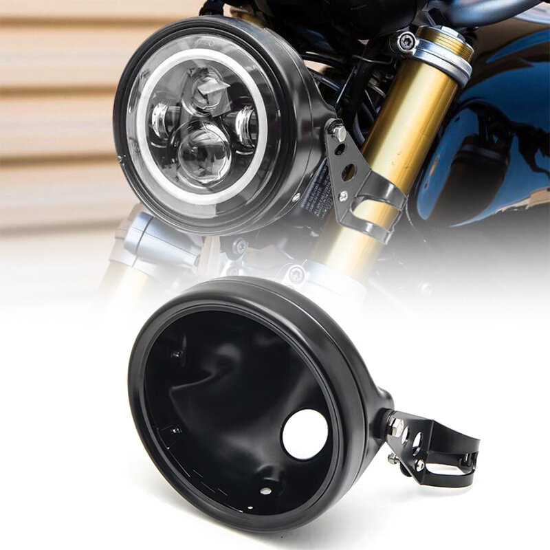 7-дюймовый корпус фары для Sportster XL883/XL1200 2004–2014 (FXWG, FXDWG, FXST), черный