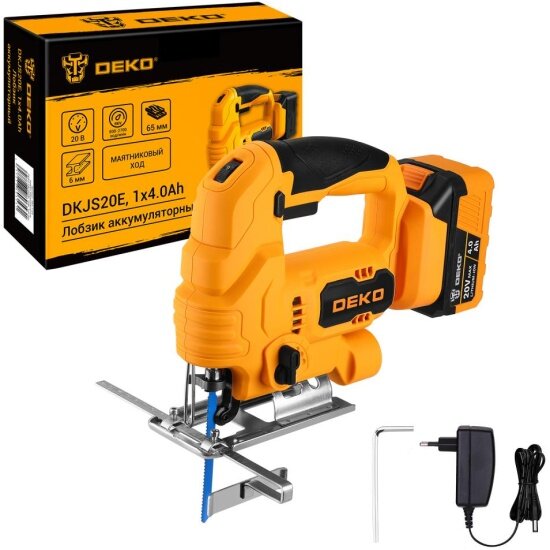 Лобзик аккумуляторный Deko DKJS20E, 20В, 1x4.0Ач (083-1124)